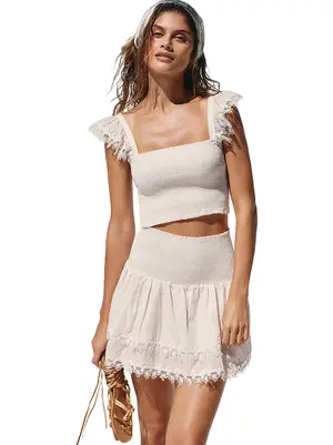 Peixoto Belle Mini Skirt - White