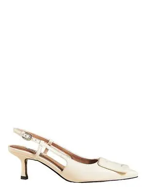 BIBI LOU Robin Kitten Heels Ivory Leather