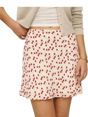 REFORMATION Brandy Mini Skirt Cherry Pudding