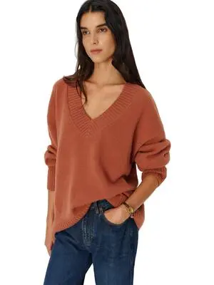 REFORMATION Jadey Cashmere V-neck Sweater - Pink