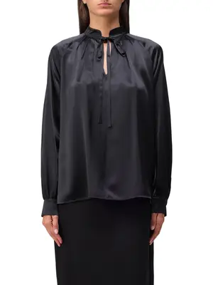 Max Mara Max Mara Silk Tie Neck Blouse Black
