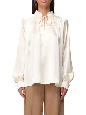 Max Mara Silk Tie Neck Blouse - Cream