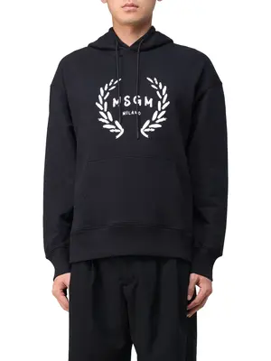 MSGM Cotton Sweatshirt With Logo - Black