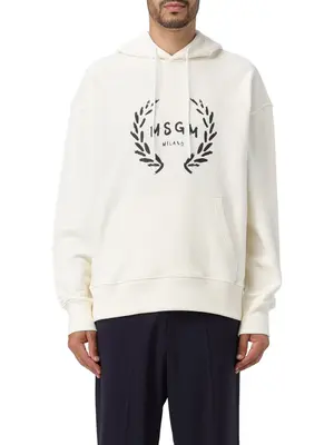 MSGM MSGM Cotton Sweatshirt With Logo Cream