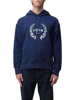 MSGM MSGM Cotton Sweatshirt With Logo Navy
