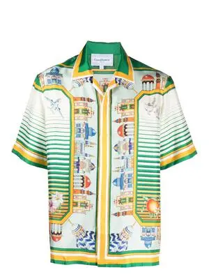 Casablanca Graphic-print Silk Shirt - White