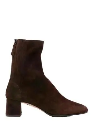 AQUAZZURA Saint Honore 50mm Ankle Boots - Brown
