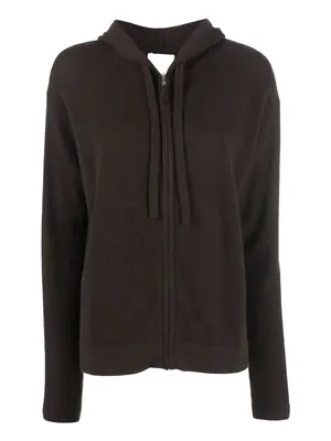ALLUDE Hooded Wool-cashmere Cardigan - Brown