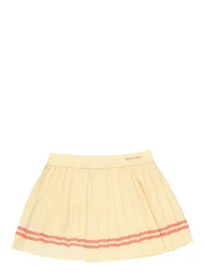 SPORTY & RICH Serif Pleated Mini Skirt - Yellow