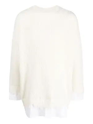 MAISON MARGIELA Layered Crochet-knit Jumper - White