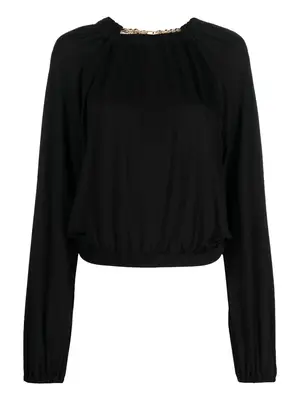Just Cavalli Chain-link Cut-out Top - Black