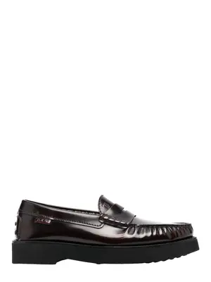 TOD'S Penny-slot Leather Loafers - Red