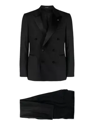 Tagliatore Double-breasted Peak-lapels Suit - Black