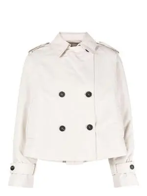 Peserico Double-breasted Trench Jacket - Neutrals