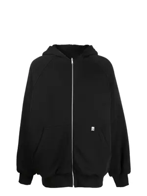 1017 Alyx 9sm Slogan-print Zip-up Hoodie - Black