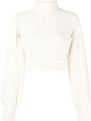 ANDREĀDAMO Roll-neck Cropped Knit Jumper - Neutrals