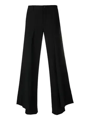 Comme Des Garçons Draped-panel Slim-fit Wool Trousers - Black