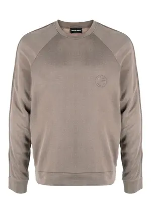 Giorgio Armani Logo-embroidered Jumper - Neutrals