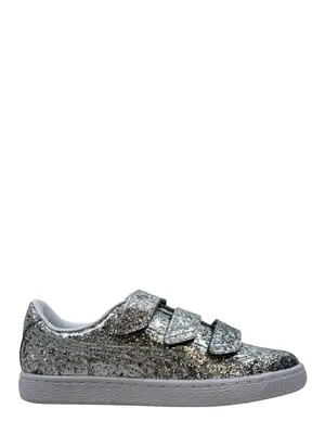 PUMA Basket Strap Glitter Sneakers - Silver