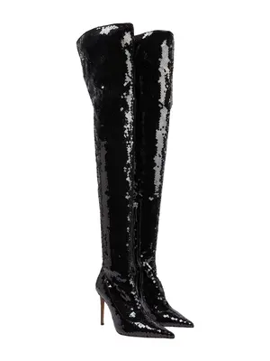 Alexandre Vauthier Elixir Sequined Over-the-knee Boots - Black