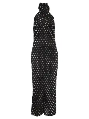 Alaïa Embellished Halterneck Midi Dress - Black