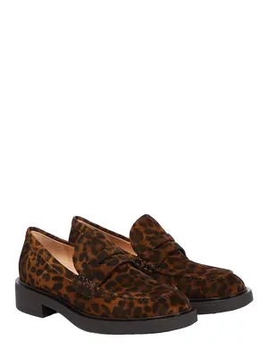 GIANVITO ROSSI Harris Leopard-print Loafers - Brown
