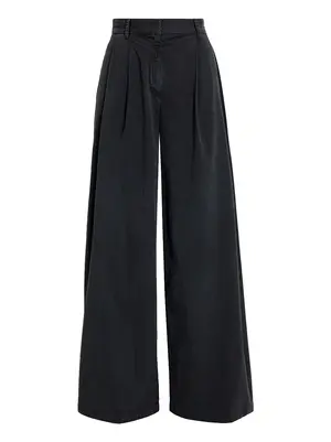 NILI LOTAN Nili Lotan Dillon Pleated Wide-Leg Pants Dark Gray