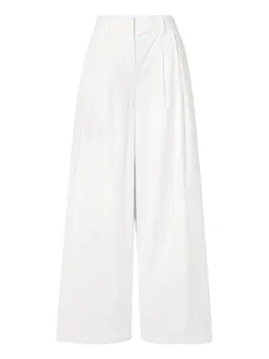 NILI LOTAN Dillon Pleated Wide-leg Pants - Ivory