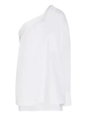 Bite Studios Bite Studios One-Shoulder Cotton-Poplin Top White
