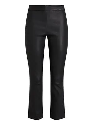 Theory Leather Kick-flare Pants - Black