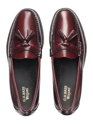 G.H.BASS Lennox Weebaz Slip-on Tassel Loafers - Wine