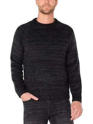 LIVERPOOL Roll Neck Raglan Sweater - Black Gray