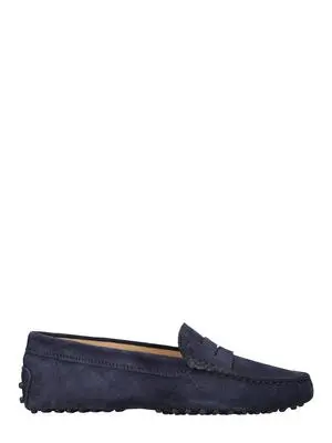 TOD'S Suede Mocassino Gommini Driving Shoes - Navy