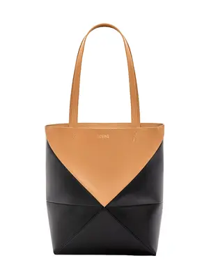 Loewe LOEWE Medium Leather Puzzle Fold Tote Bag Brown