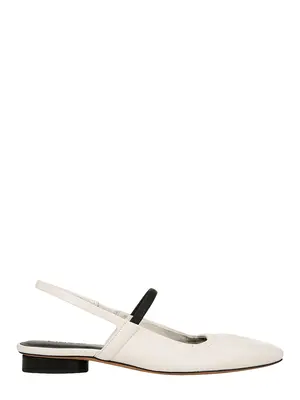 Vince Vince Venice Leather Slingback Ballerina Flats Milk/black Leathe