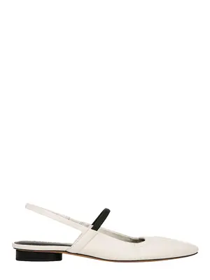 Vince Vince Venice Leather Slingback Ballerina Flats Milk/black Leather