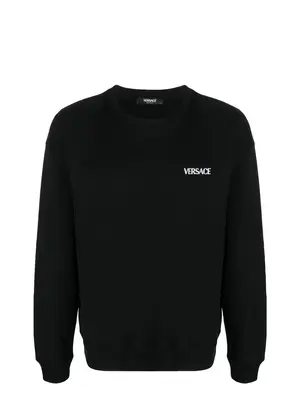 Versace Hills Cotton Sweatshirt - Black
