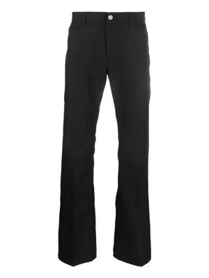 COURREGES Logo-embroidered Straight-leg Trousers - Black