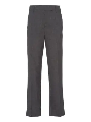 Prada Zip-pocket Wool Trousers - Grey