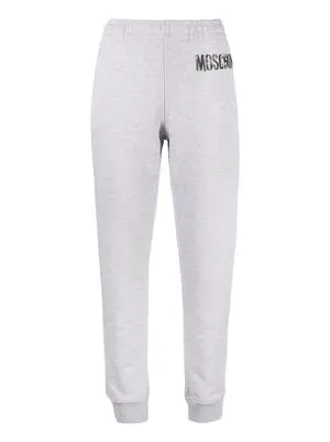 Moschino Print Organic Cotton Track Trousers - Grey