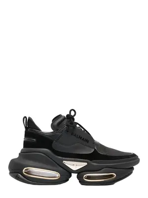Balmain B-bold Leather Sneakers - Black