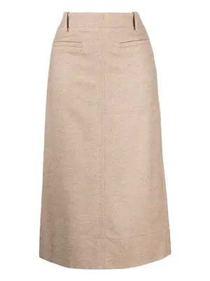 REJINA PYO Ines Wool-blend Midi Skirt - Brown