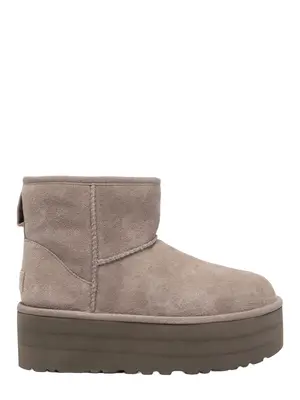 UGG Classic Ultra Mini 50mm Suede Platform Boots - Grey