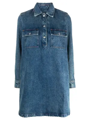 A.p.c. Mia Denim Shirt Dress - Blue