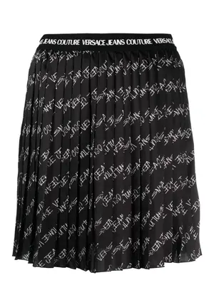 VERSACE Versace Jeans Couture Pleated Logo Miniskirt