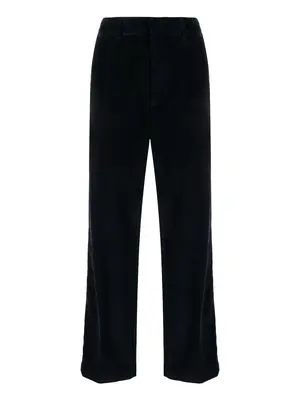 Palm Angels Corduroy Trousers With Crochet Stripes - Blue