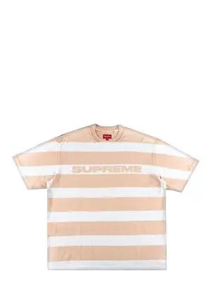 Supreme Printed Stripe Short-sleeve Top 'peach - Orange
