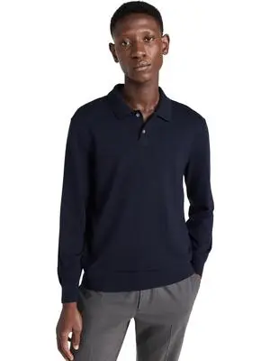 Theory Goris Polo Long Sleeve In Light Bilen Baltic