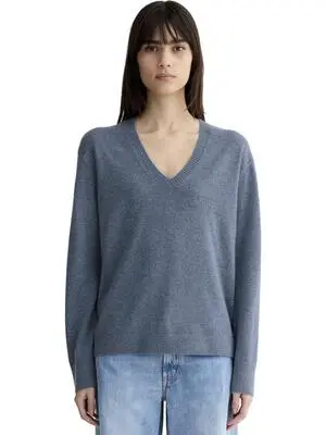Everlane Classic V Sweater Denim Blue