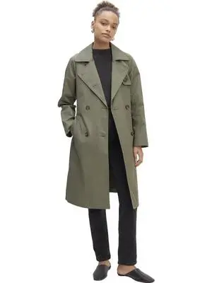 Everlane Trench Coat - Pewter Green